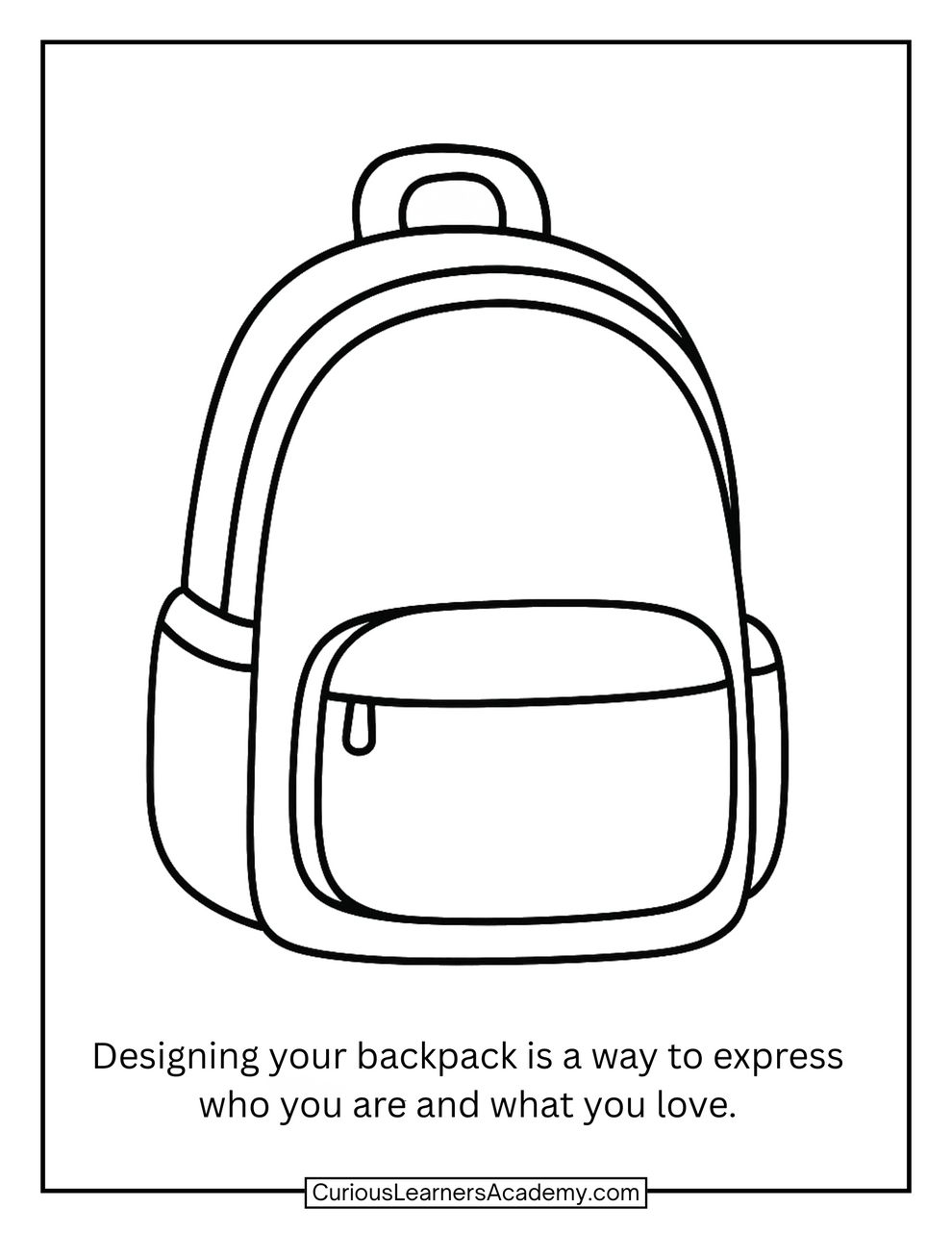 Free Decorate Your Backpack Coloring Page | Back to School Activity Pr ...