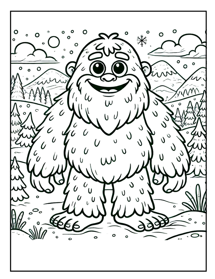 FREE Adorable Yeti Coloring Page for Kids & Adults – Fun Winter Scene ...