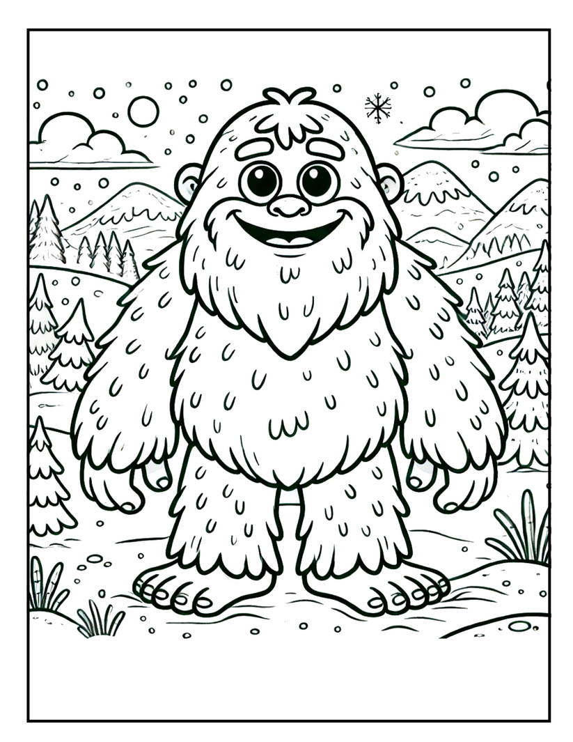 FREE Adorable Yeti Coloring Page for Kids & Adults – Fun Winter Scene ...