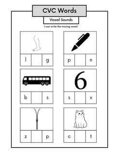 Mastering Phonics: Writing CVC Words - Short Vowel Sounds Worksheet ...