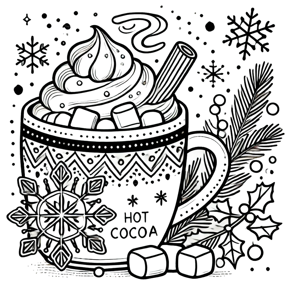 Free Winter Hot Cocoa Coloring Page | Cozy Fun for Kids & Adults ...